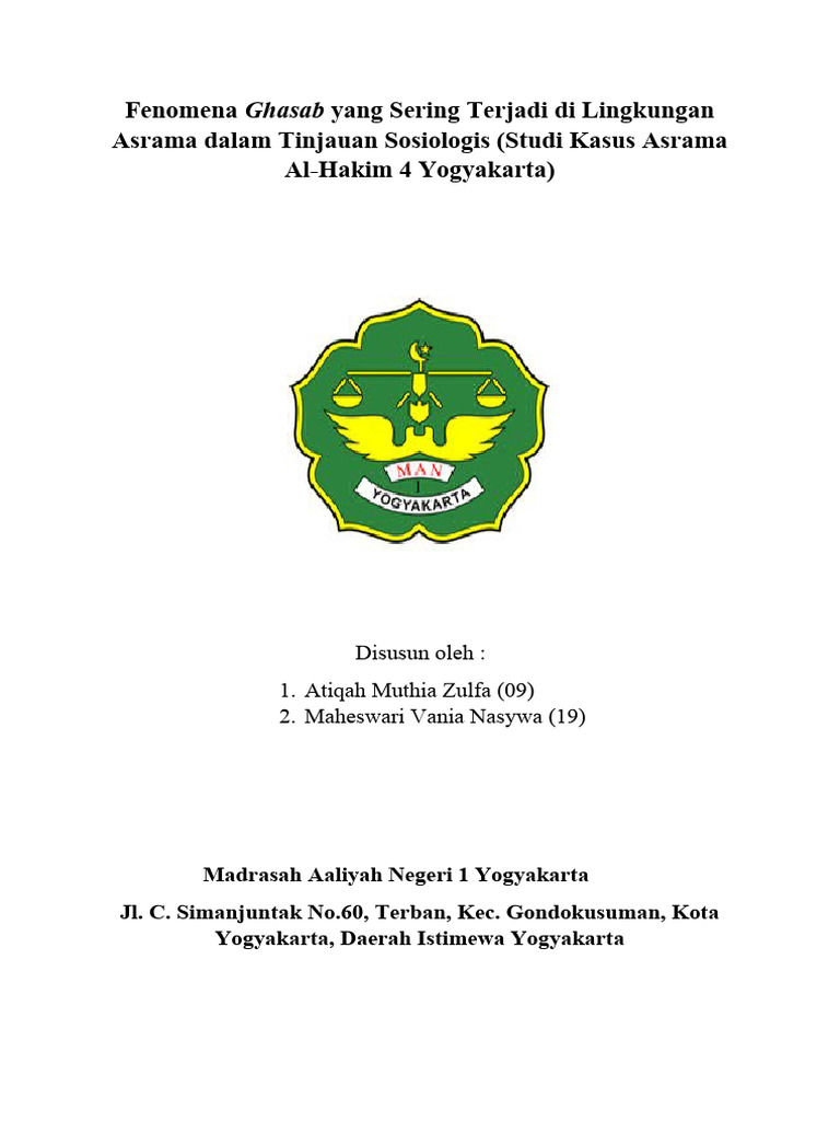 Fenomena Ghasab Yang Sering Terjadi Di Lingkungan Asrama Dalam Tinjauan ...