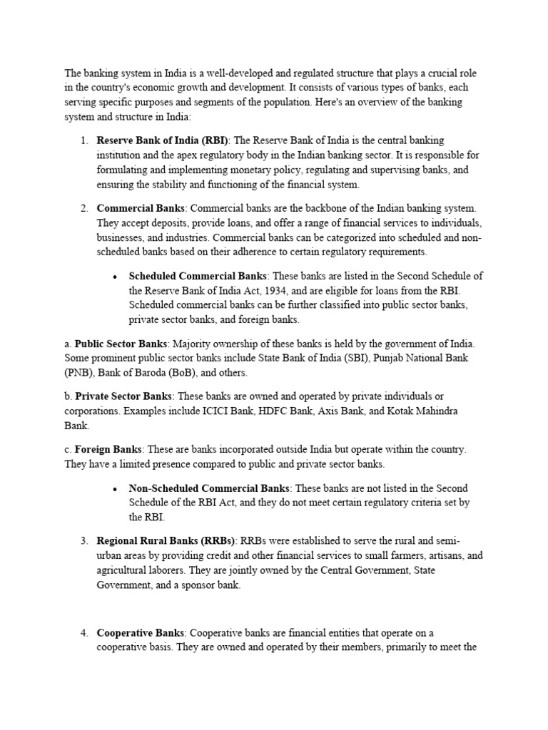 Structure of Banks | PDF | Reserve Bank Of India | Banks