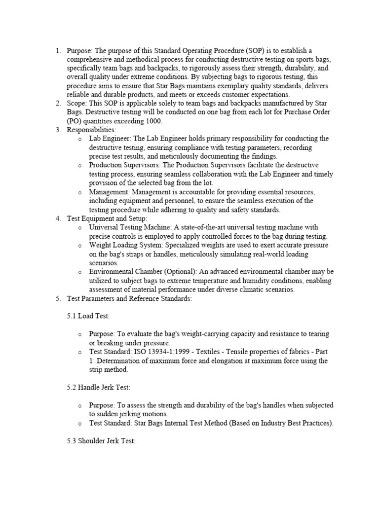 Destructive Testing Pdf Textiles Backpack