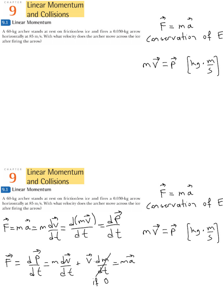 Chapter 9 Linear Momentum and Collisions #1 | PDF