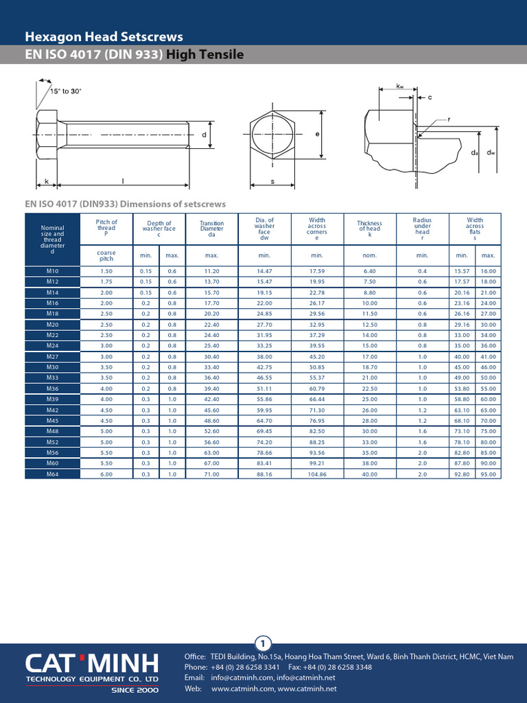 Bolt Din 933 | PDF | Industrial Processes | Applied And Interdisciplinary Physics