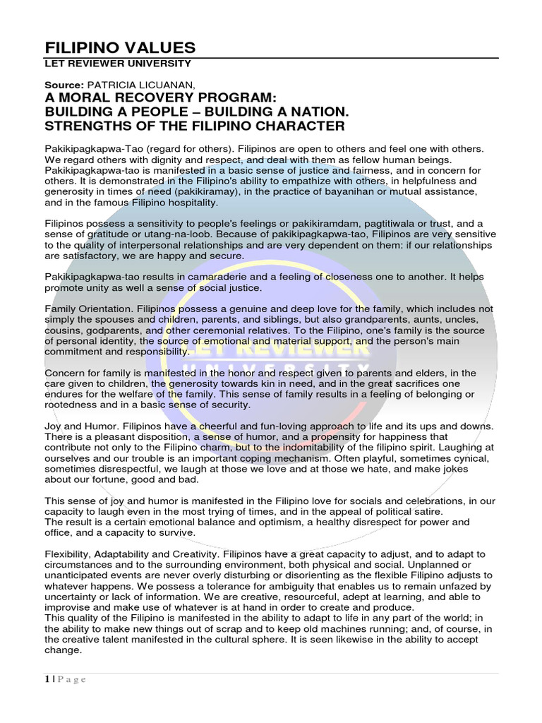 Values Education Note A | Download Free PDF | Family | Disciplines