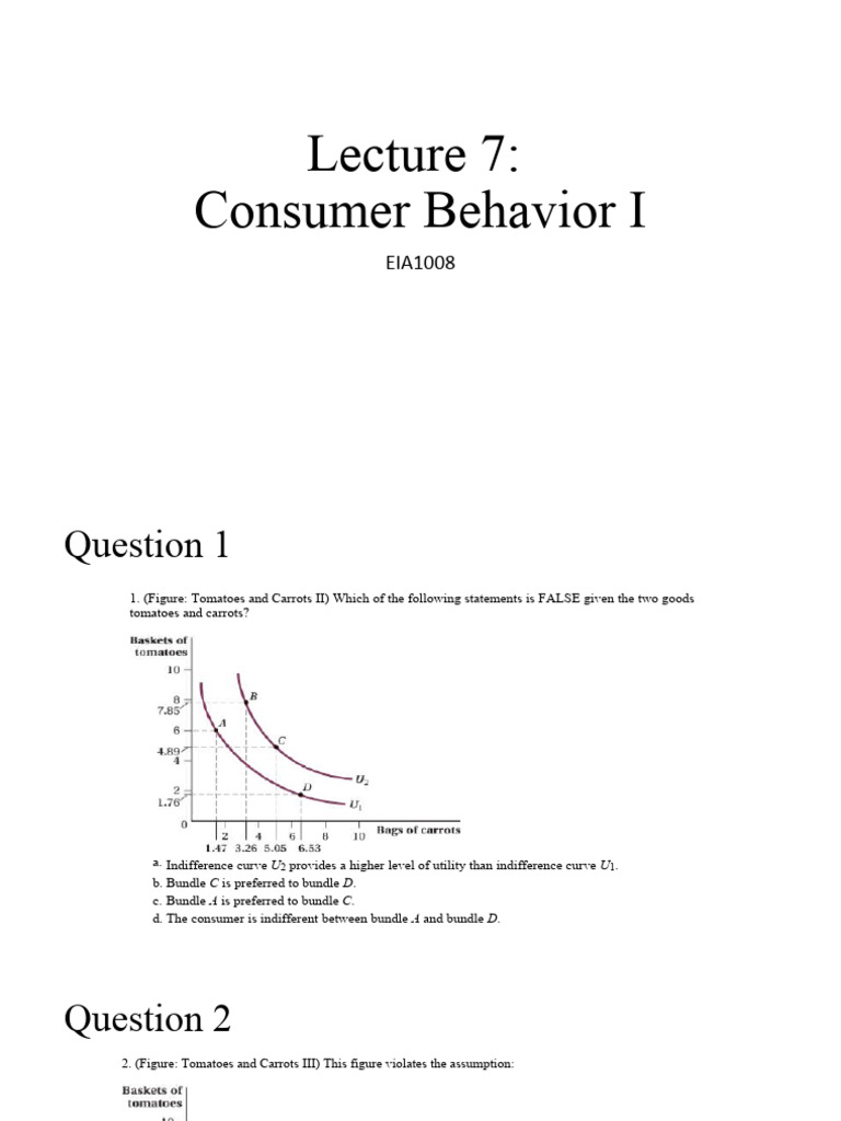 Lecture Slides | PDF | Utility | Economic Theories
