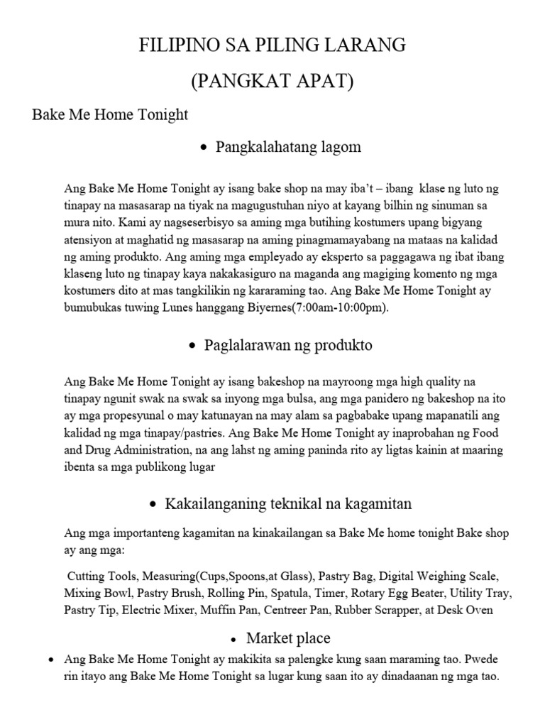 Filipino Sa Piling Larang | PDF