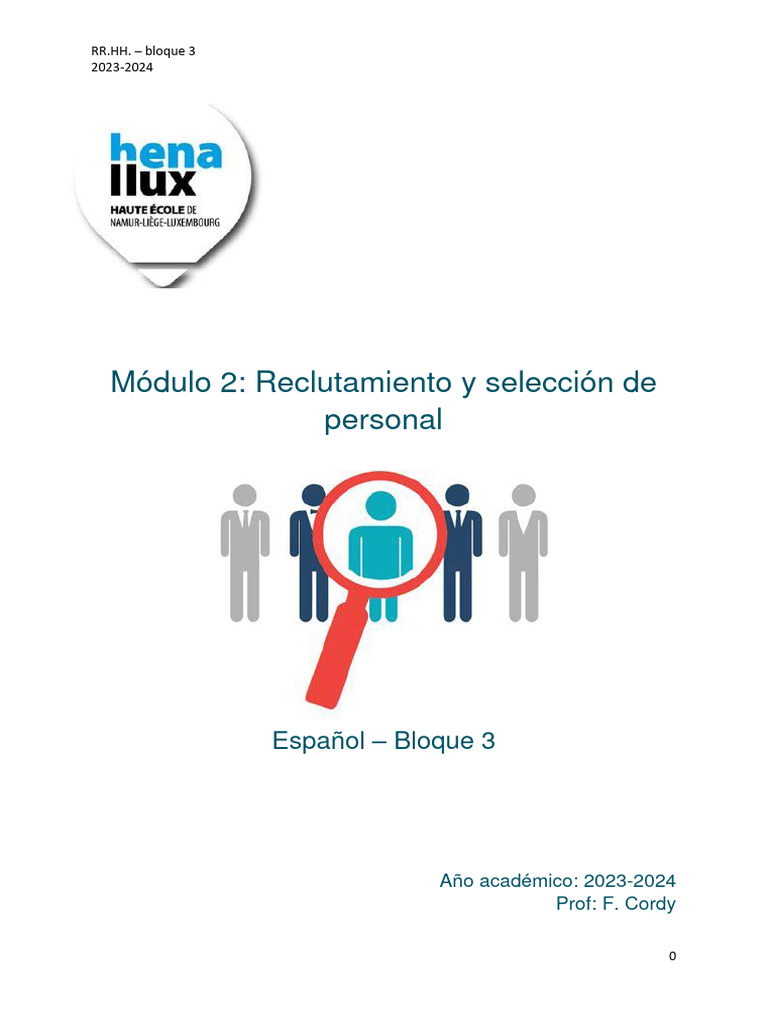Módulo 2 - Reclutamiento y selección-ETU-23-24 | PDF | Gestión de ...