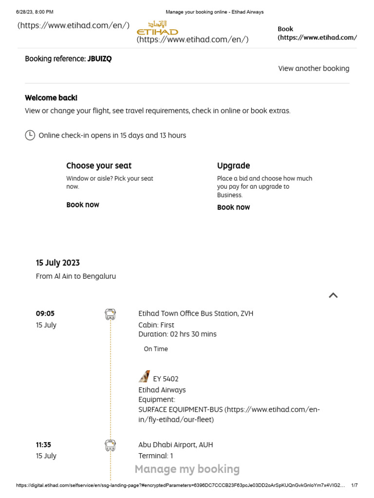 Manage Your Booking Online - Etihad Airways | PDF | Civil Aviation ...