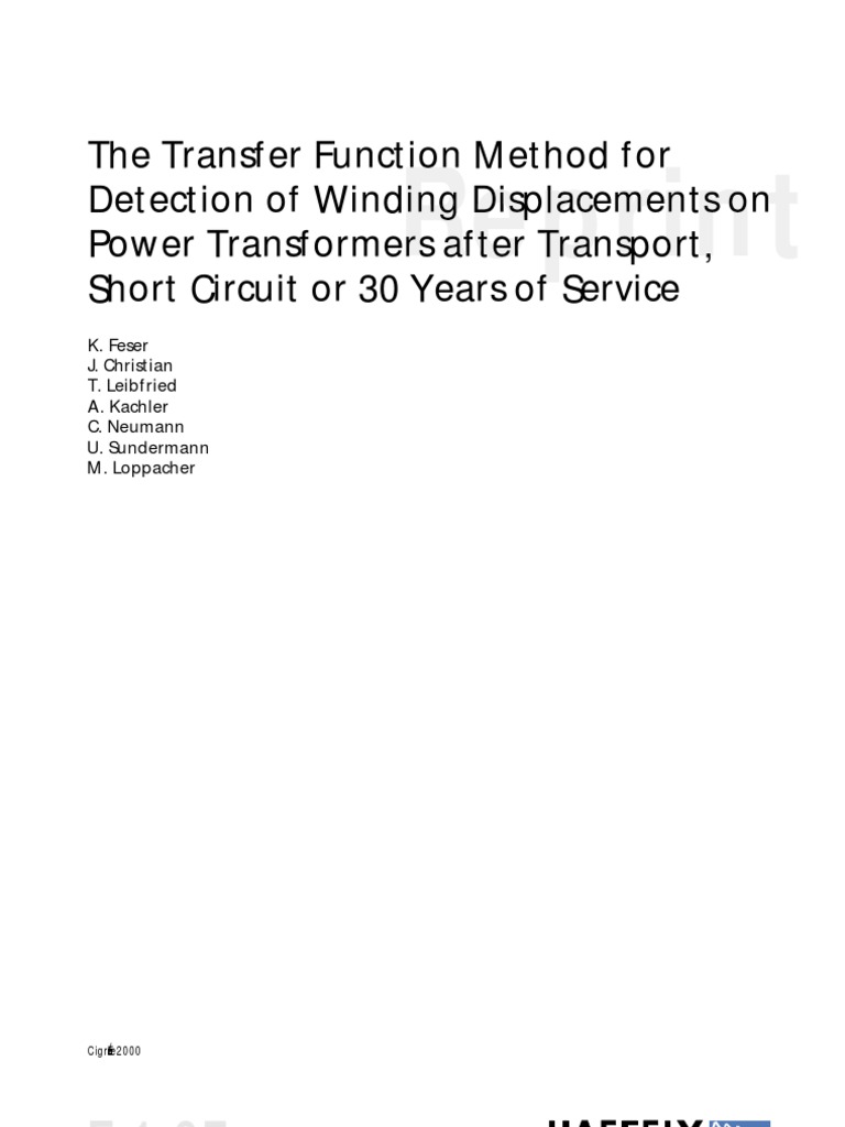 The Transfer Function Method For Detection of Winding Displacements On Power Transformers | PDF ...