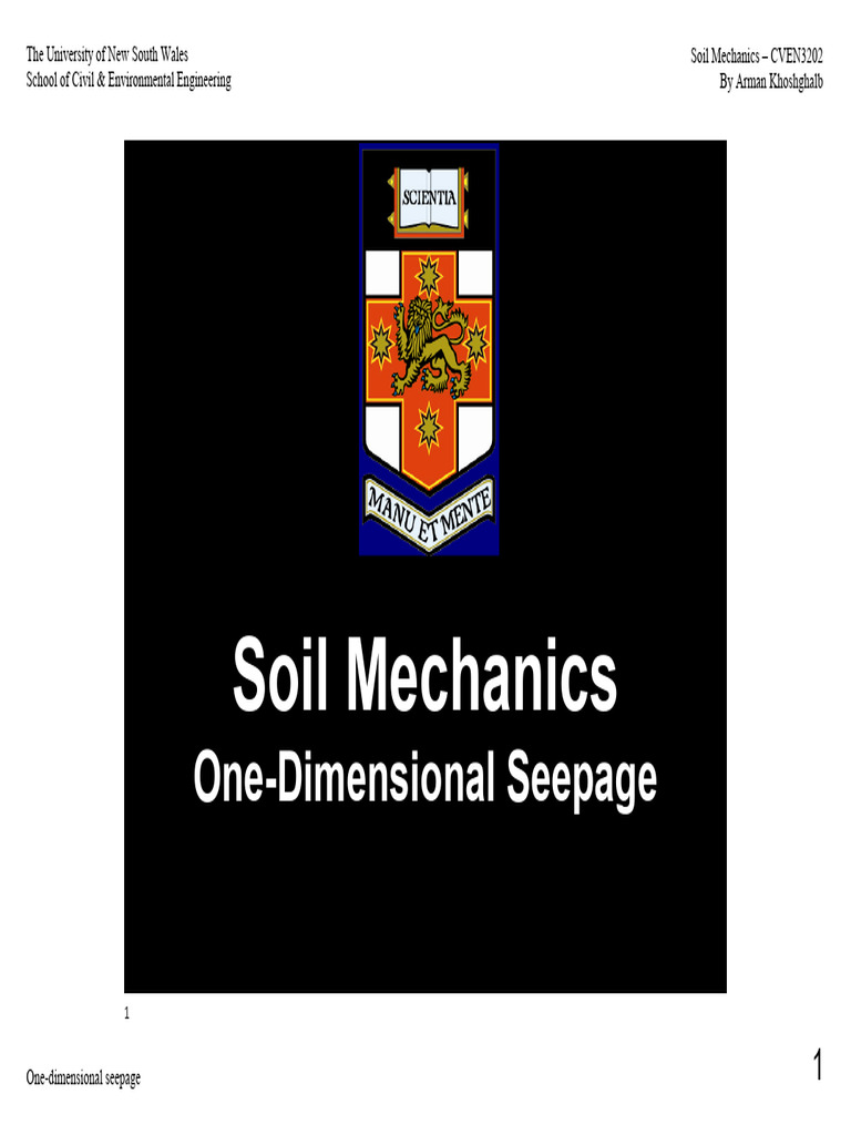 7 One-D Seepage - Handouts - Colour | PDF | Soil Mechanics ...