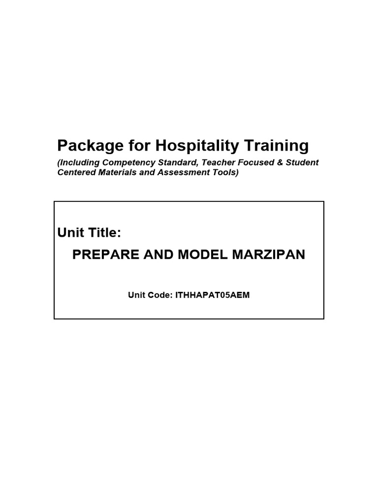 ITHHAPAT05AEM-Prepare and Model Marzipan | PDF | Cakes | Competence ...