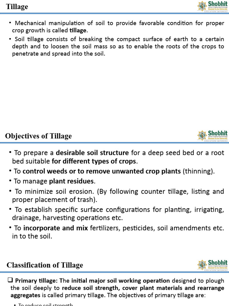 Basics of Tilllage | PDF | Tillage | Plough