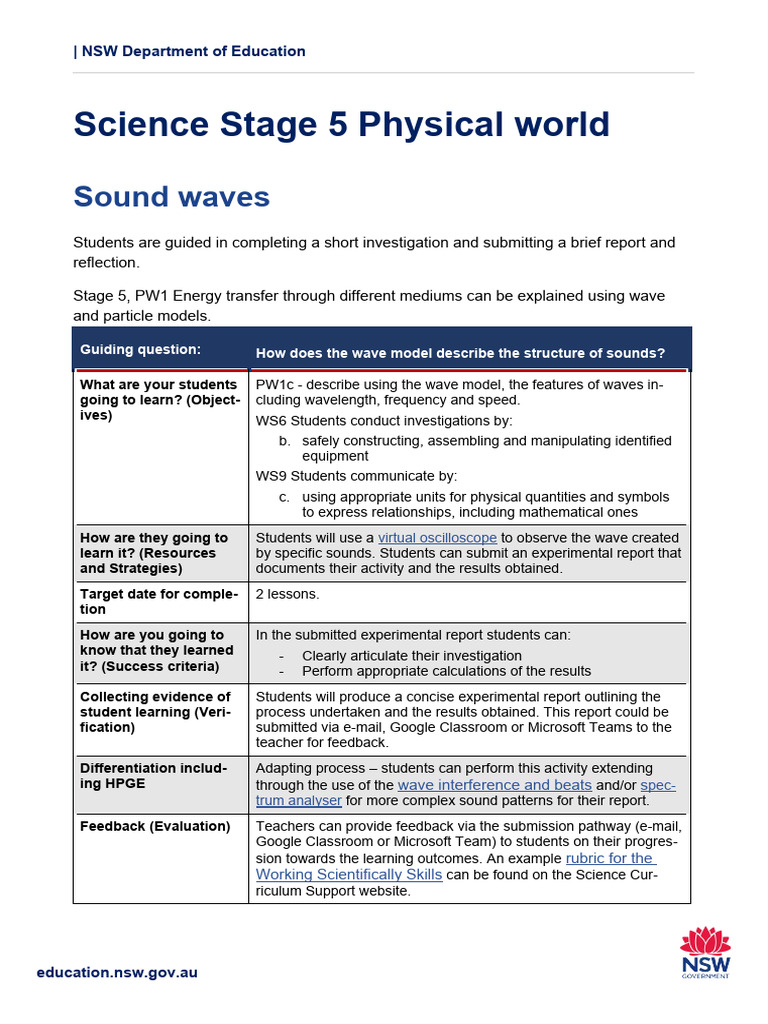 PW Sound Waves Science s5 RL | PDF | Sound | Waves