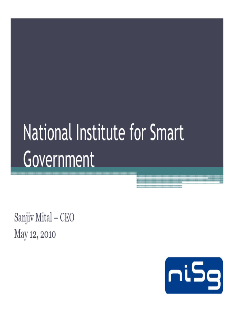 NISG's Corporate Presentation | PDF | E Government | Governance