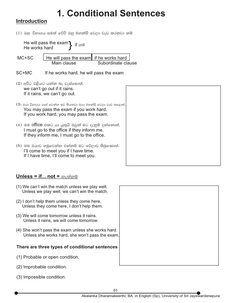 Conditional Sentences | PDF | Grammar | Syntax
