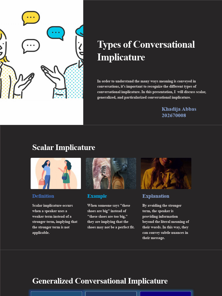 I Am Sharing 'Types-of-Conversational-Implicature' With You | PDF | Conversation | Communication
