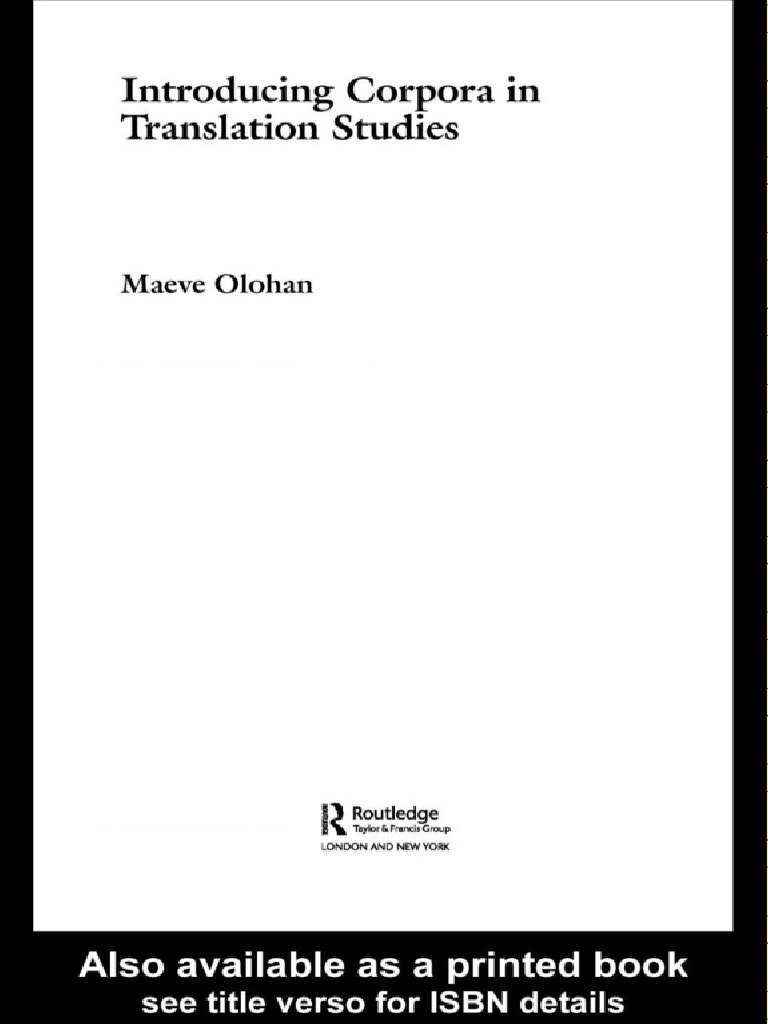 Introducing Corpora in Translation Studies | PDF | Publishing | Book ...