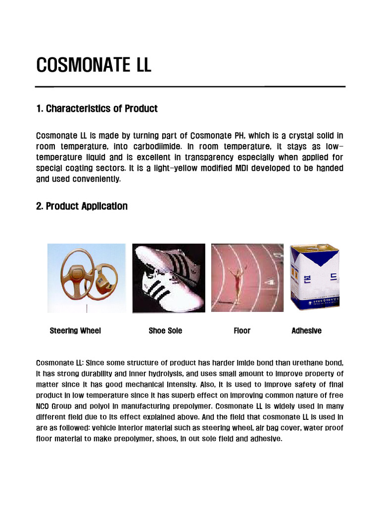Cosmonate LL | PDF | Water | Polyurethane