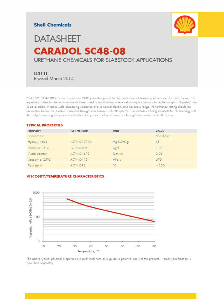 Caradol sc48 08 | PDF | Polyurethane | Materials