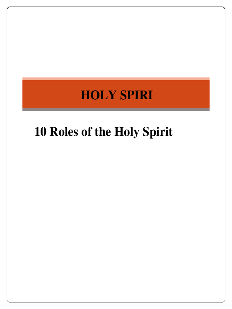 Holy Spirit | PDF | Jesus | Sanctification
