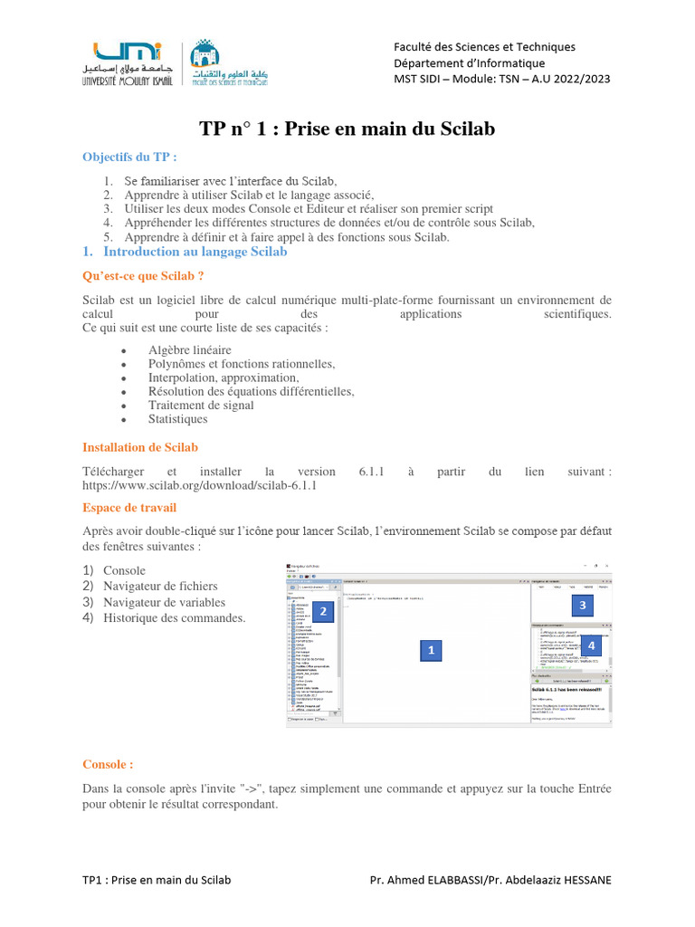 Introduction à Scilab : Guide pratique | PDF | Structure de contrôle ...