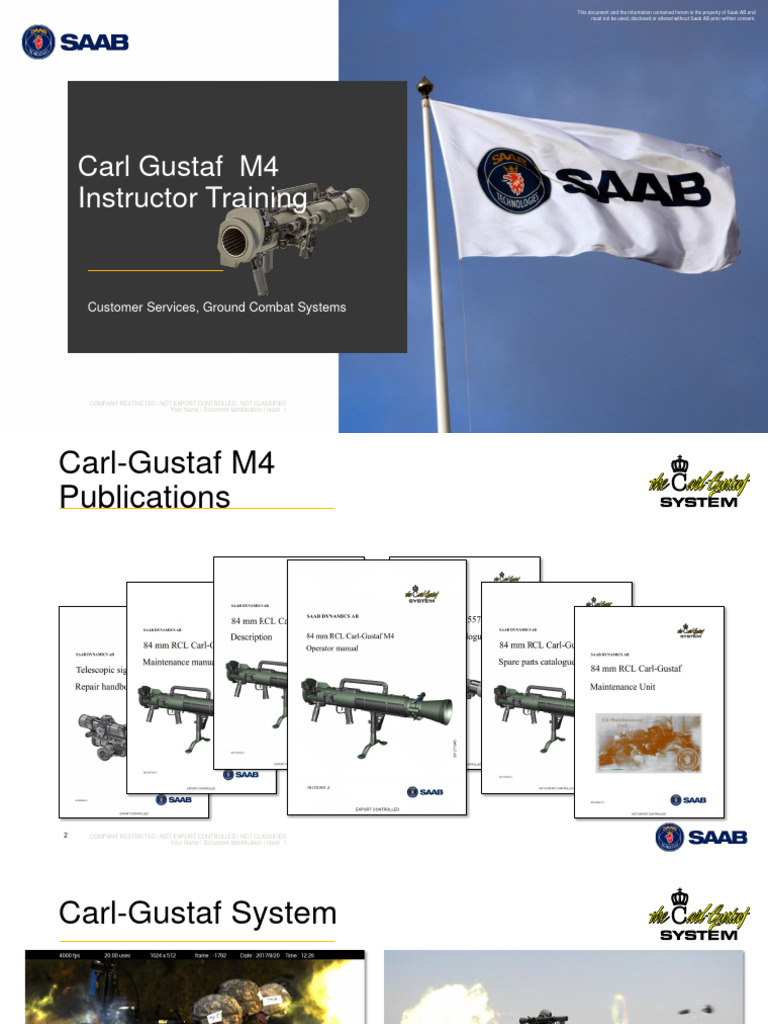 Carl-Gustaf M4 Training Mhow | PDF | Trigger (Firearms) | Weapon Design