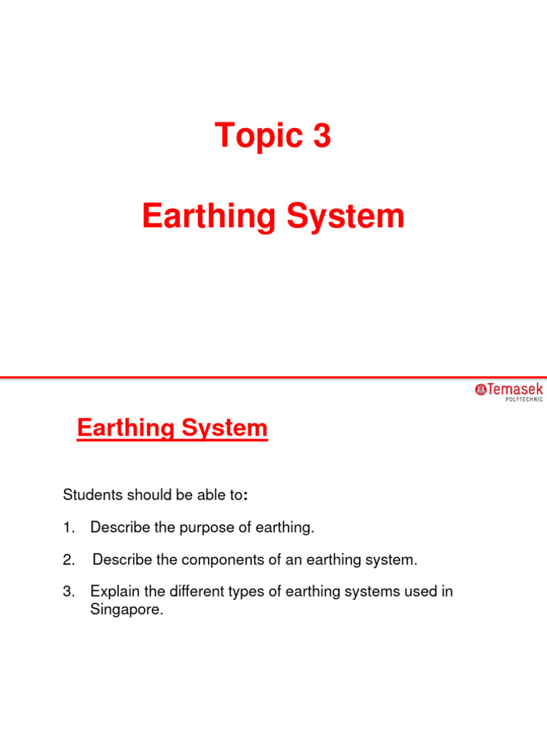 Topic 3 - Earthing System | PDF | Electrical Conductor | Equipment