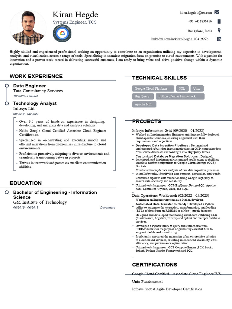 Kiran's Resume | PDF | Cloud Computing | Databases