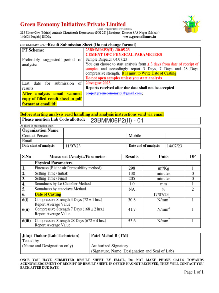 Result PT Program Ubmission Sheet | PDF | Technology & Engineering