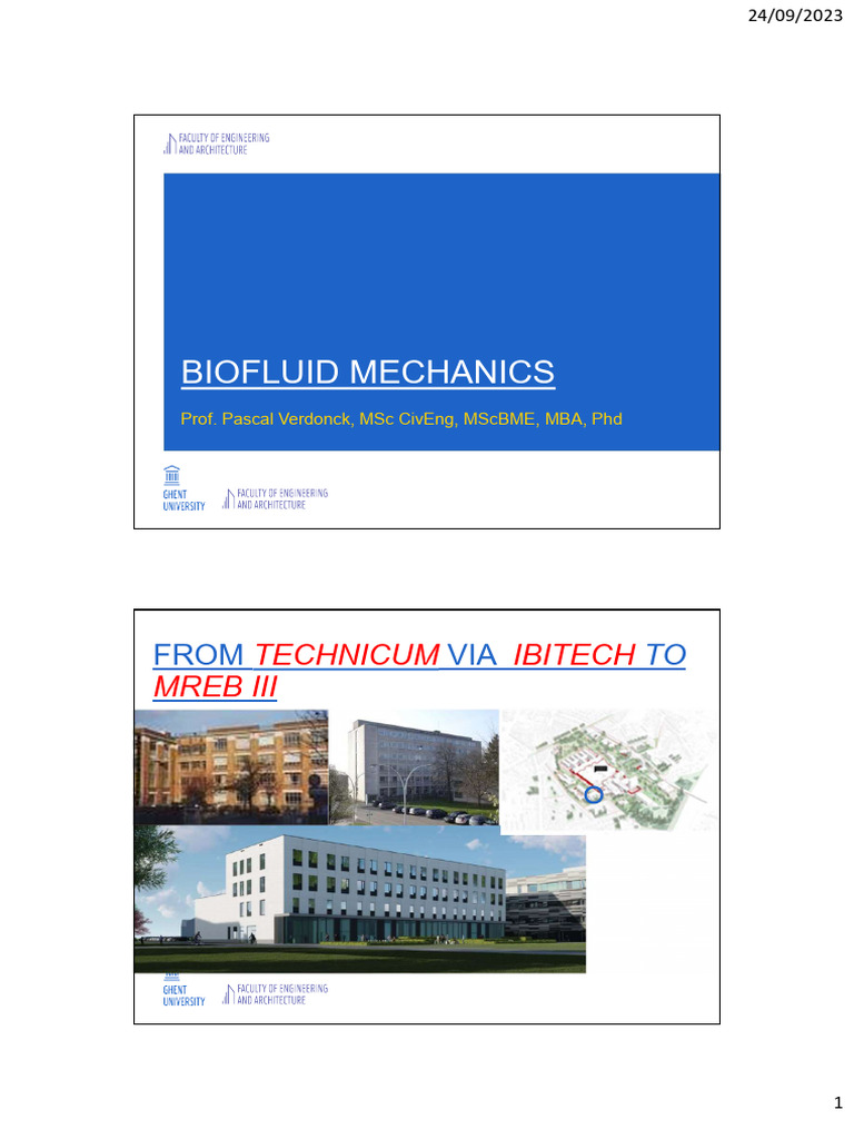 BioFluid Mechanics 1 | PDF | Red Blood Cell | Viscosity