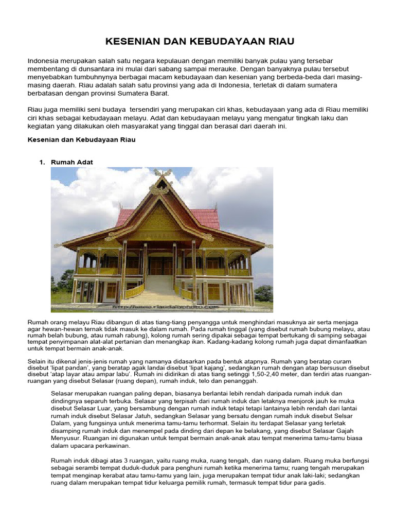 Kesenian Dan Kebudayaan Riau | PDF