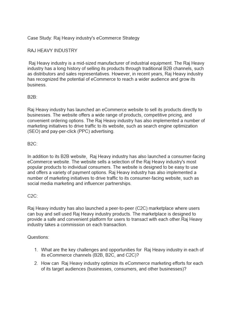 Case Study BUSINESS STUDIES | PDF | Retail | E Commerce