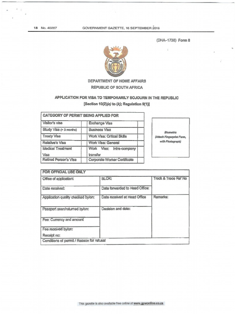 SA Application Form | PDF