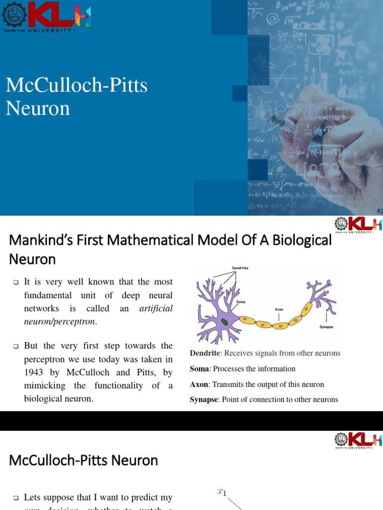 McCulloch-Pitts Neuron | PDF | Neuron | Cybernetics