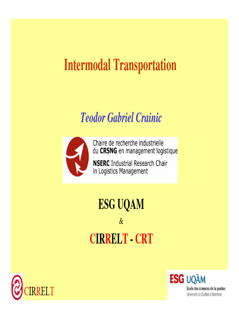 Presentation - Intermodal Transportation | PDF | Transport | Intermodal Freight Transport