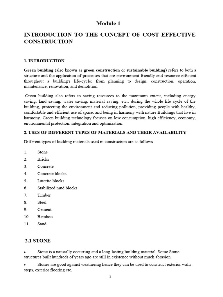 Module 1 Notes | PDF | Rock (Geology) | Green Building Module 1 Notes | PDF | Rock (Geology) | Green Building