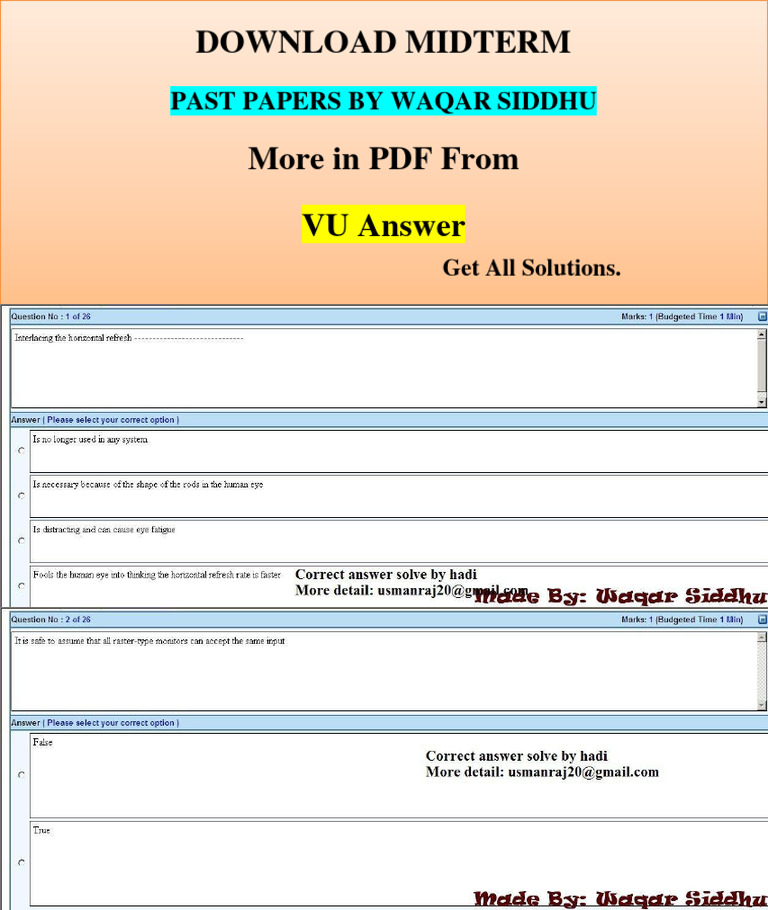 CS602 Midterm MCQs by Waqar Siddhu | PDF