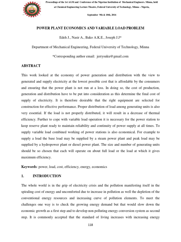 Power Plant Economics and Variable Load Problem | PDF | Power Station ...
