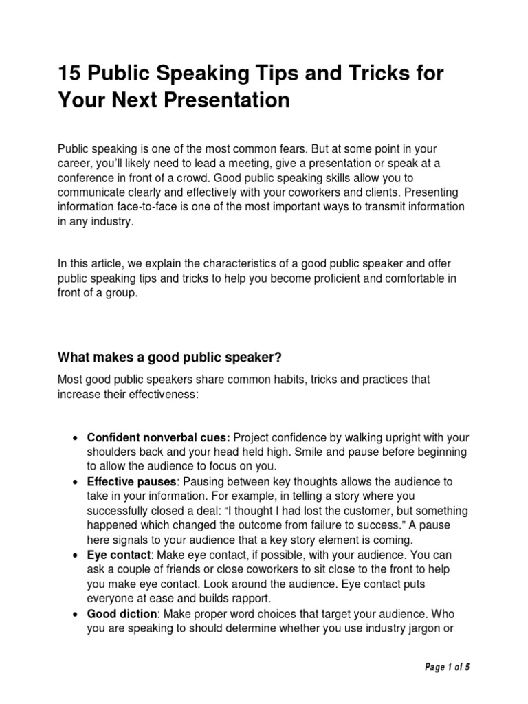 15 Public Speaking Tips and Tricks For Your Next PresentationEng ...