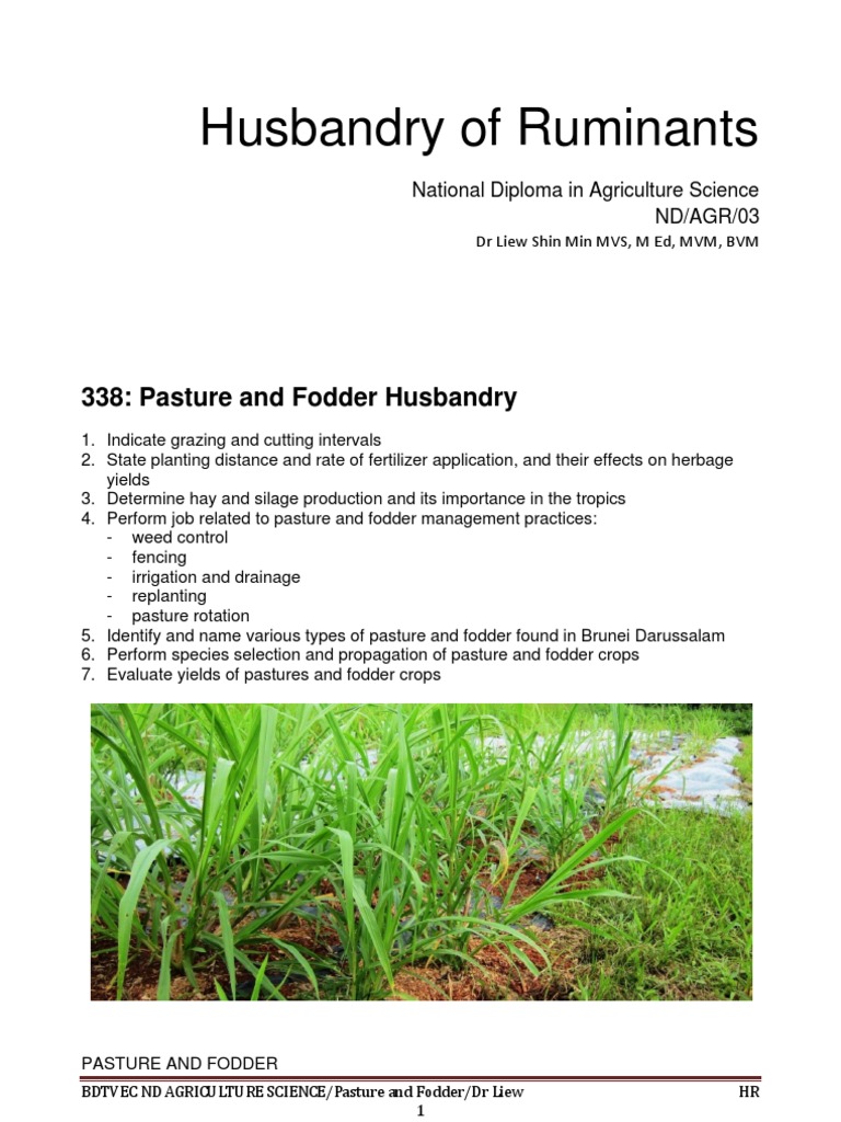 Pasture and Fodder Management Guide | PDF | Clover | Fertilizer