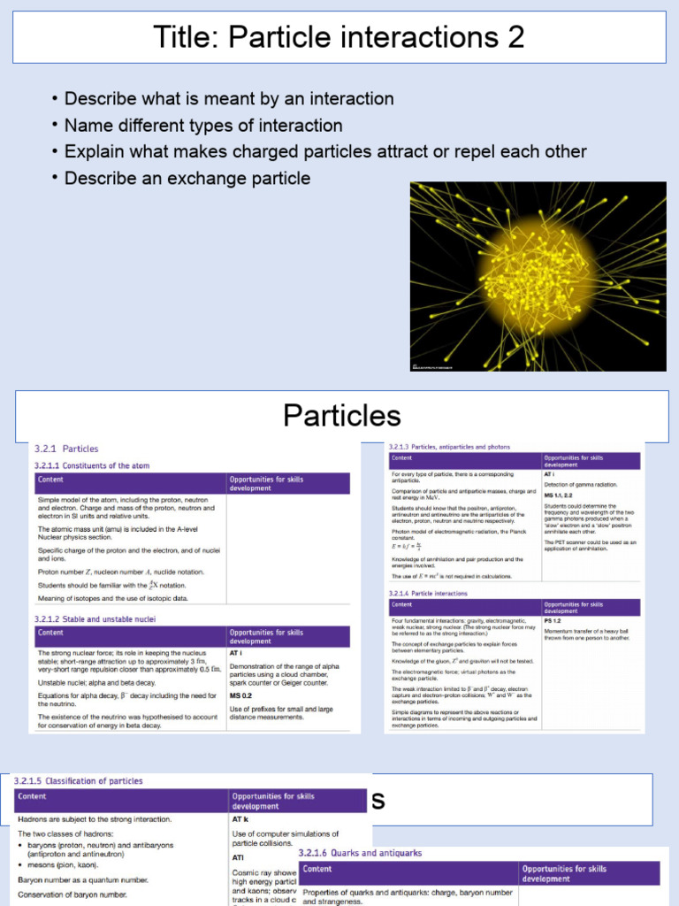 Lesson 6 - Particle Interactions 2 | PDF