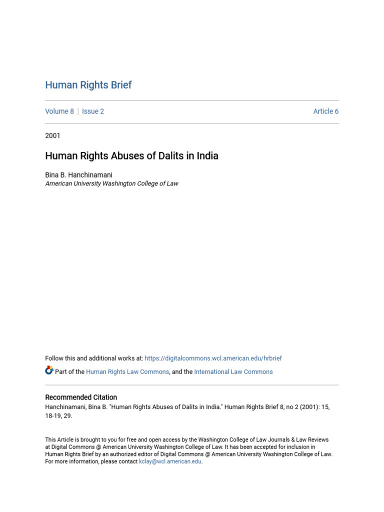 Human Rights Abuses of Dalits in India | PDF | Dalit | Caste