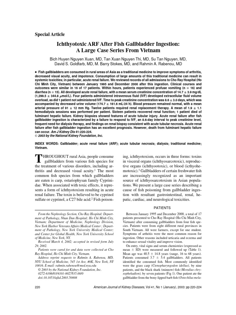 Ichthyptoxic ARF After Fish Gallbladder Ingestion | PDF | Alanine ...