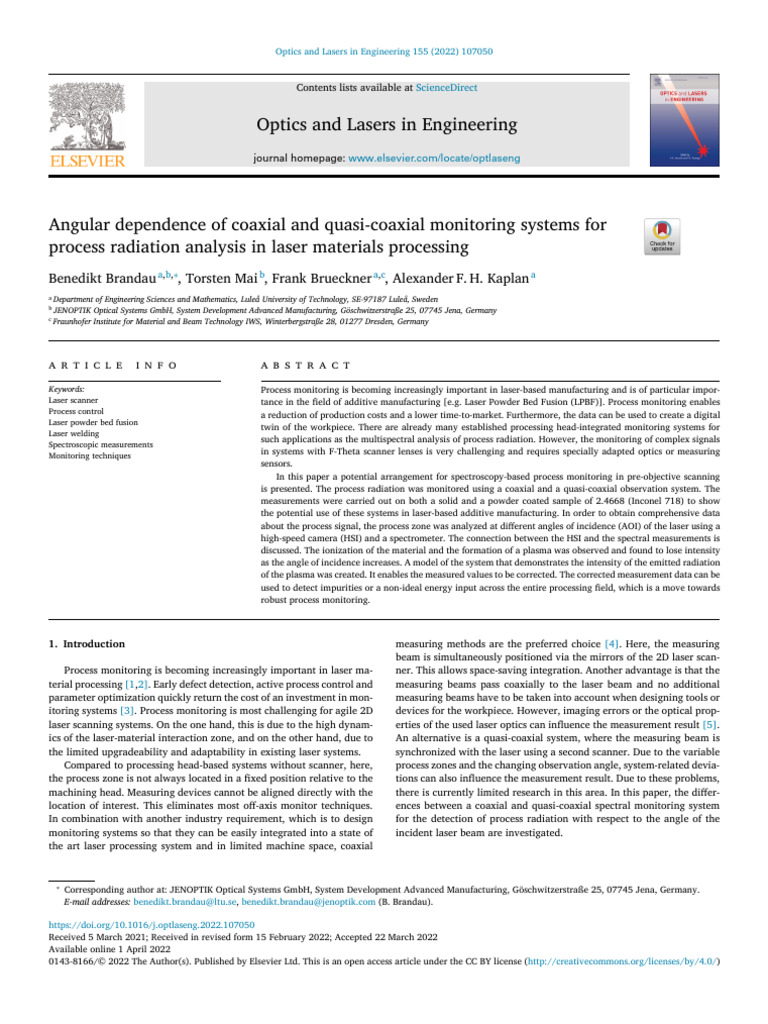 Angular Dependence of Coaxial and Quasi-Coaxial Monitoring Systems For Process Radiation ...