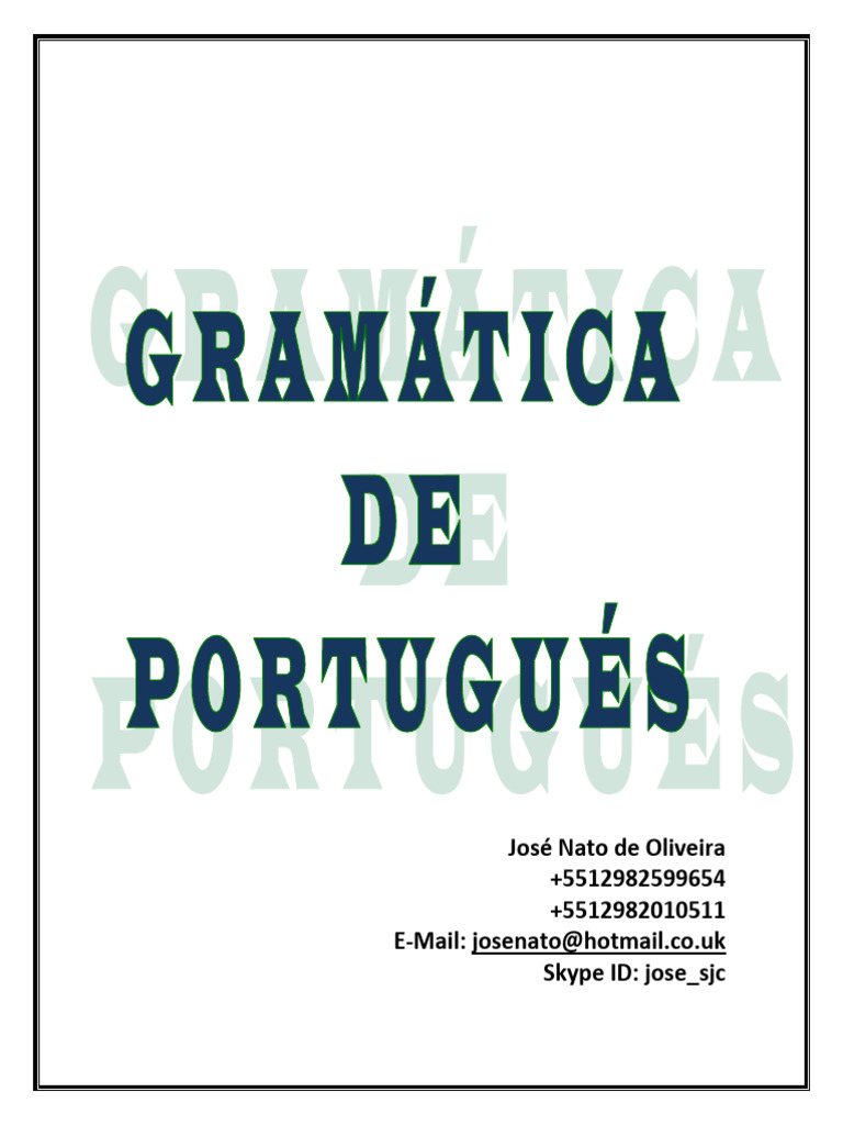 GRAMATICA DE PORTUGUÉS | PDF | Lengua española | Adjetivo