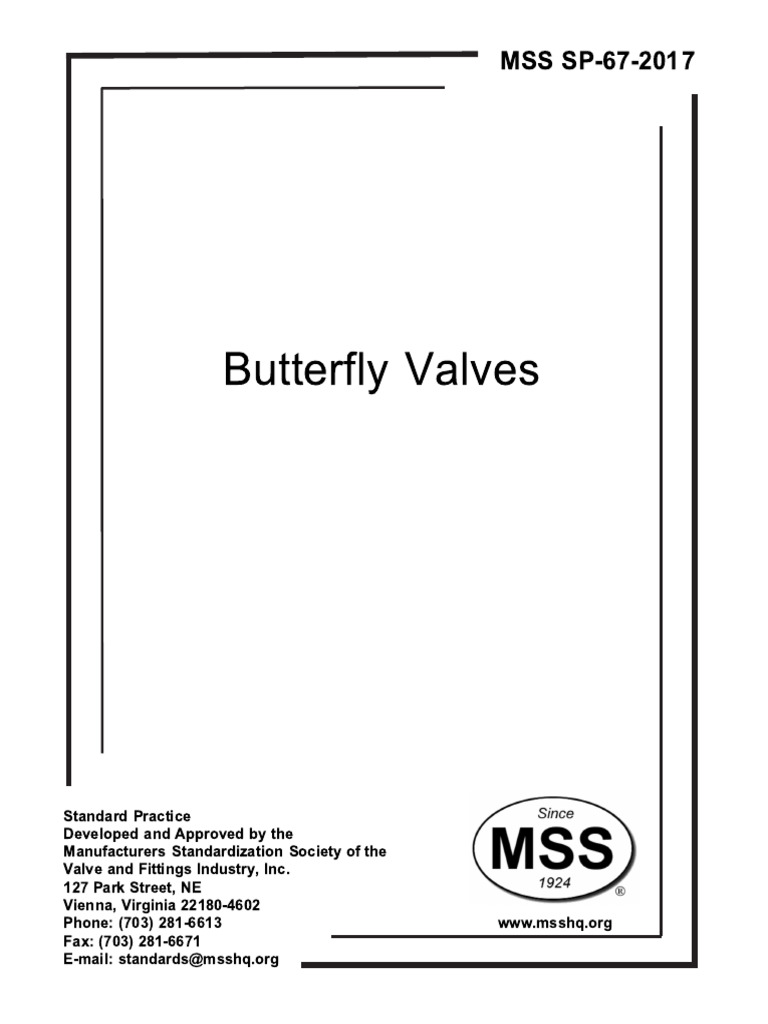 MSS SP-67-2017 | PDF | Valve | Pipe (Fluid Conveyance)