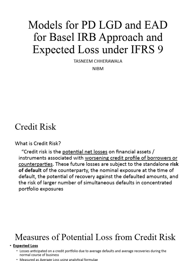Models For PD LGD Ead | PDF | Financial Risk | Credit Rating