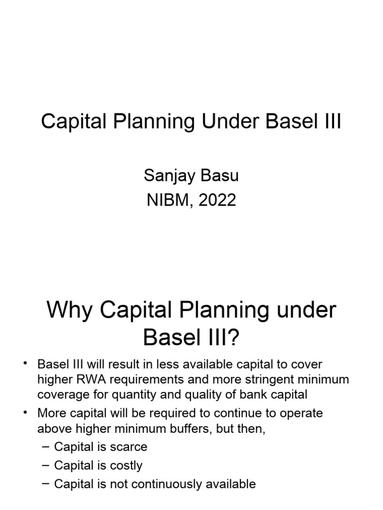 Capital Planning Under Basel III | PDF | Basel Iii | Capital Requirement