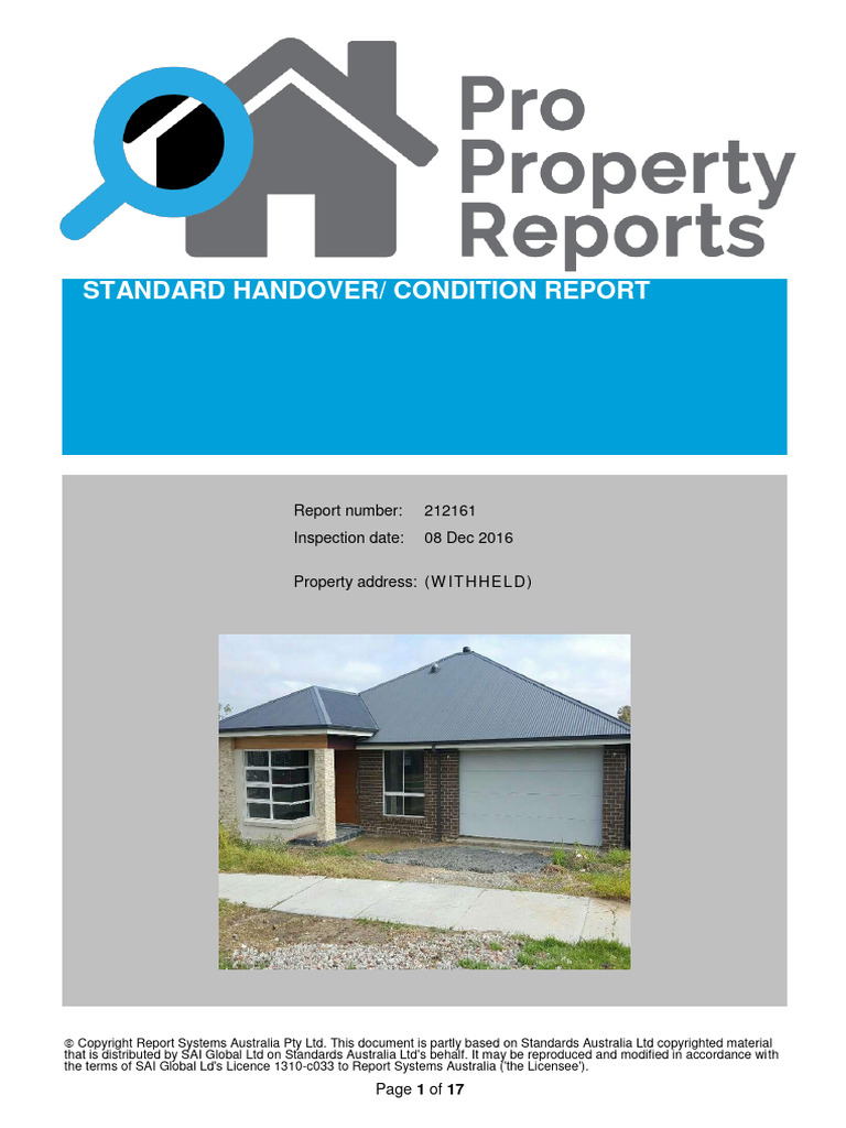 Building Handover and Condition Report | PDF | Roof | Building
