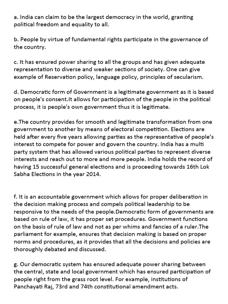 How Does Indian Democracy Meet The Expectations Regarding Democratic ...
