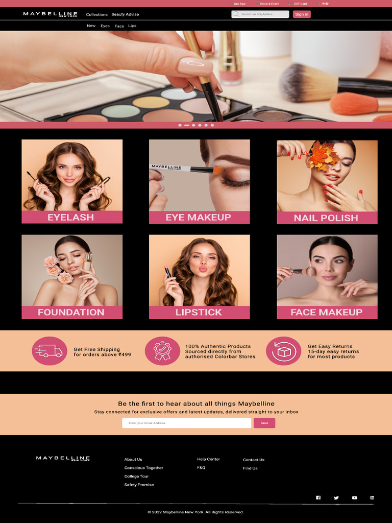 Maybelline Website Design | PDF | Cosmetics | Dermatology