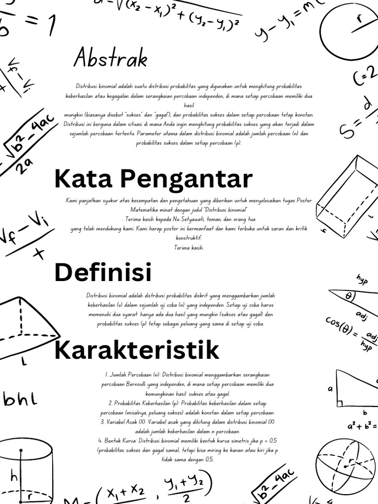 Black and White Minimalist Math Formula Blank Paper A4 Document | PDF